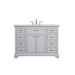 Elegant Kitchen and Bath 48 inch Single Bathroom Vanity Cabinet Set - Light Grey