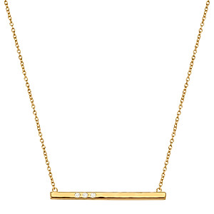 Silpada 'Dotted Line' Pendant Necklace with Crystals in Gold-Plated Sterling Silver, 18" + 2"
