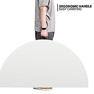 MoNiBloom 5Ft Round Folding Table, Indoor Outdoor Plastic Dining Card Table with Handle and Lock for Picnic Party Banquet Wedding, White Toptable Gray Legs