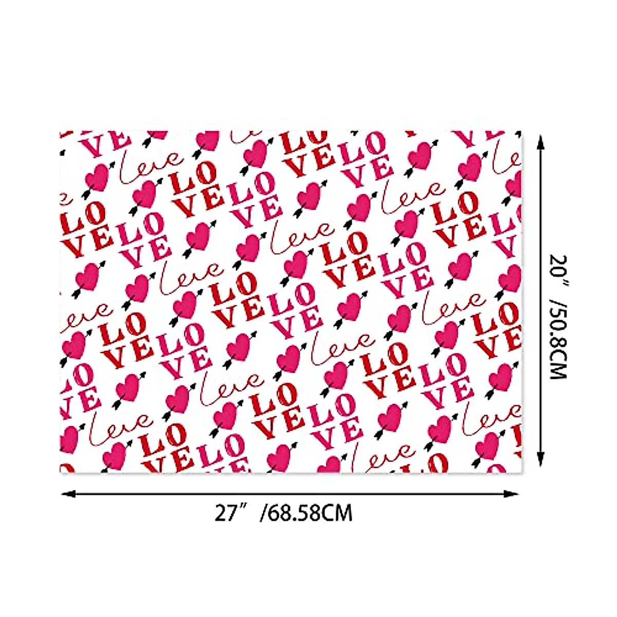 OXYLIPO 8 Sheets Heart Love Gift Wrapping, 4 Patterns Couple Recyclable Wrapping Paper for Kids Girls Boys Present Birthday Party Baby Shower Valentine's Day Theme Gift Wrap