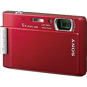 Sony Cybershot DSC-T100 8MP Digital Camera with 5x Optical Zoom and Super Steady Shot (Red)