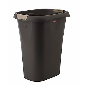 Rubbermaid Open Waste Basket, 32-Court/8-Gallon, Black, Garbage Container Bin for Kids/Adults, Fits under Desk for Kitchen/Home/Office/Bathroom/Dorm