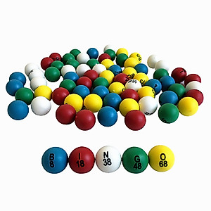 Yuanhe 7/8 Inch Bingo Balls for Jumbo Bingo Cages and Bingo Boards, Easy Read, 75 Count, Perfect for Parties,Bingo Nights, Raffles,Lost Bingo Ball Replacements