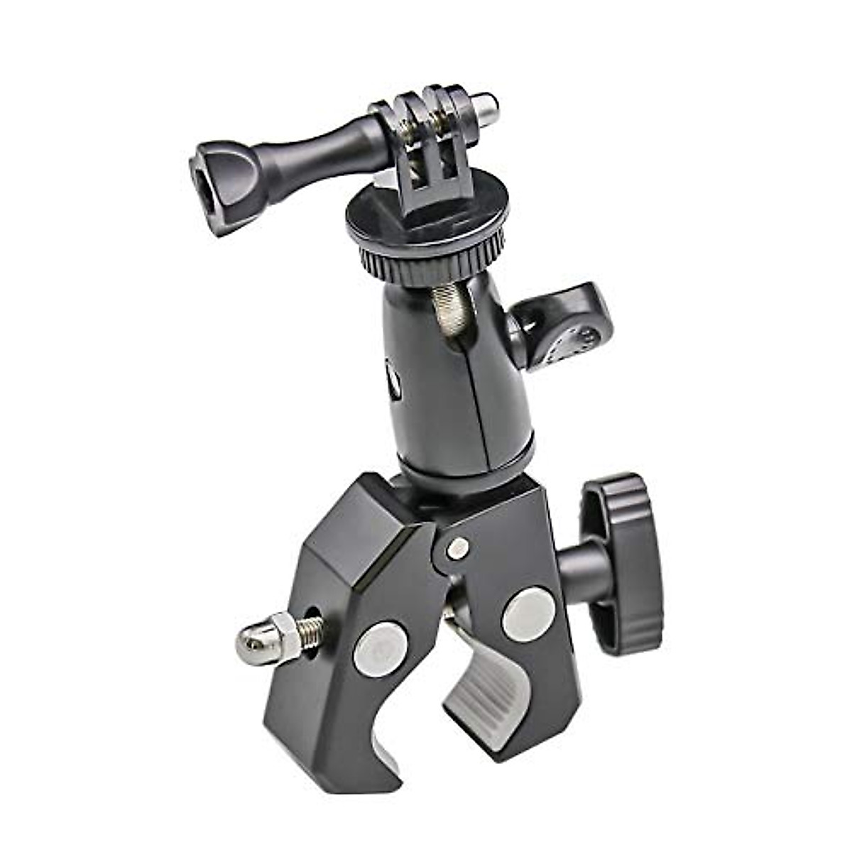 EXSHOW Camera Motorcycle Mount for Gopro, 360 Rotation Metal Action Camera Clamp Holder with 1/4-20 Thread for Moto Bike Bicycle Handlebar, for GoPro Hero 9 8 7 6 5 4 Black, SJCAM, Canon, DSLR etc