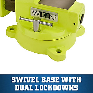 Wilton High-Vis Safety Bench Vise, 5" Jaw Width, 5-1/4" Jaw Opening, 3-3/4" Throat (Model 1550)