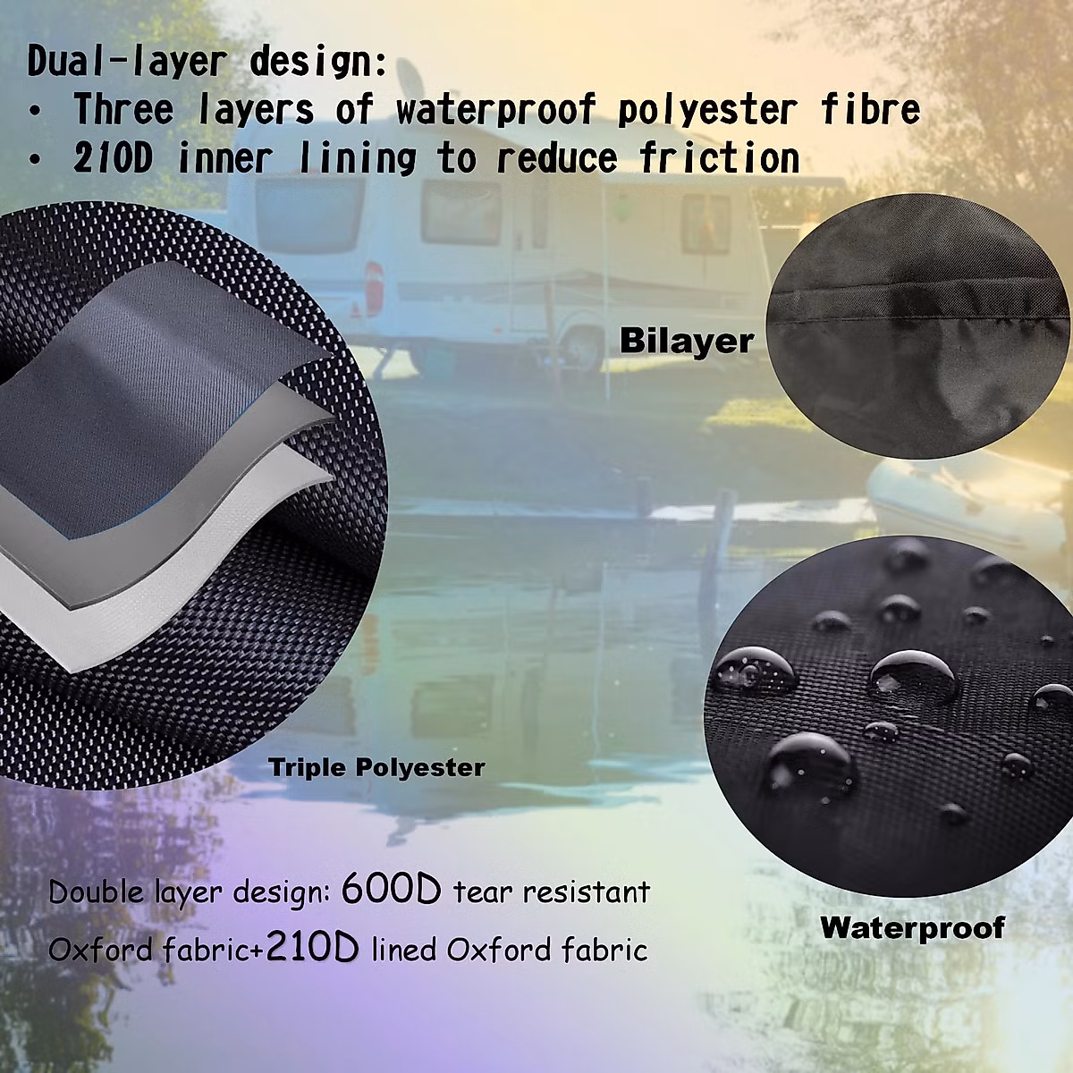 NGB Outdoor Generator Cover for 3700-7250W Inverter Generators Made of 600D+210D Double Layer Heavy-Duty Waterproof Fabric With Visible Operating Window Generator Running Cover 24.8"Lx20.2"Wx20.8"H .