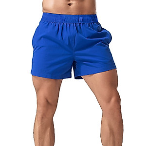 JEEING GEAR Men's Running Shorts 5 Inch Lightweight Athletic Shorts Quick Dry with Breathable Mesh Backside Color Blue Size XL