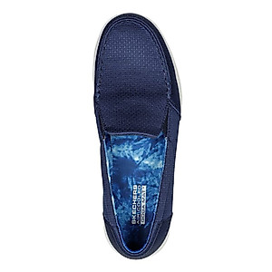 Skechers Women's ON-The-GO 2.0-Jersey Slip ON Boat Shoe, Navy/White, 10