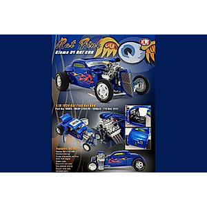 ModelToyCars 1934 Rat Fink Hot Rod Blown Altered Coupe, Blue - Acme 18965 - 1/18 Scale Diecast Model Toy Car