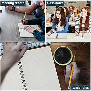 Fuutreo 6 Pack B5 Spiral Notebooks 10.5 x 7.45 Inch College Ruled Journal with Kraft Cover, 70 Sheets (140 Pages) for Study and Office Use(Retro Color)