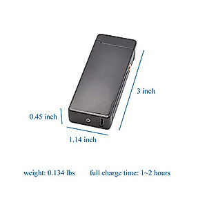 dachance Custom Personalized Cool Lighter Electric Gift Windproof USB Rechargeable Dual Arc for Camping Valentine's Day Gift (Black)