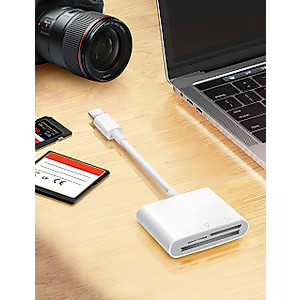 USB C SD Card Reader for iPhone 15/iPad/Mac, ChiaoPio USB C to SD CF, Type C Memory Card Adapter with Compact Flash/CF/SD/MicroSD Slots Compatible with iPad Macbook Pro/Air/Mini Mac Laptop