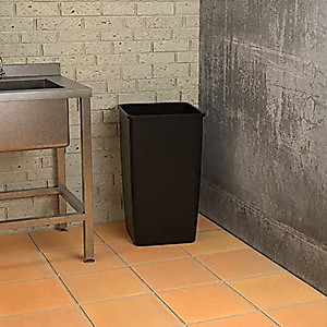 Krollen Industrial 50 Gallon Black Square Commercial Trash Can