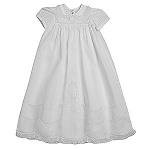 Feltman Brothers Girls Scalloped Lace Special Occasion Gown Set, NB-3M White