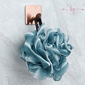 BLAGAIN Wall Hooks Coat Hook, Stainless Steel Adhesive Hooks Heavy Duty Sticky,Waterproof & Rustproof Towel Hooks Stick on Bathroom or Kitchen, 4-Pack, Rose Gold