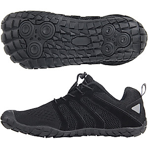 Oranginer Women's Flexible Barefoot Hiking Shoes Minimalist Cross Training Shoes for Women Gym Wide Toe Box Five Finger Workout Shoes for Ladies Barefoot Footwear Black Size 8