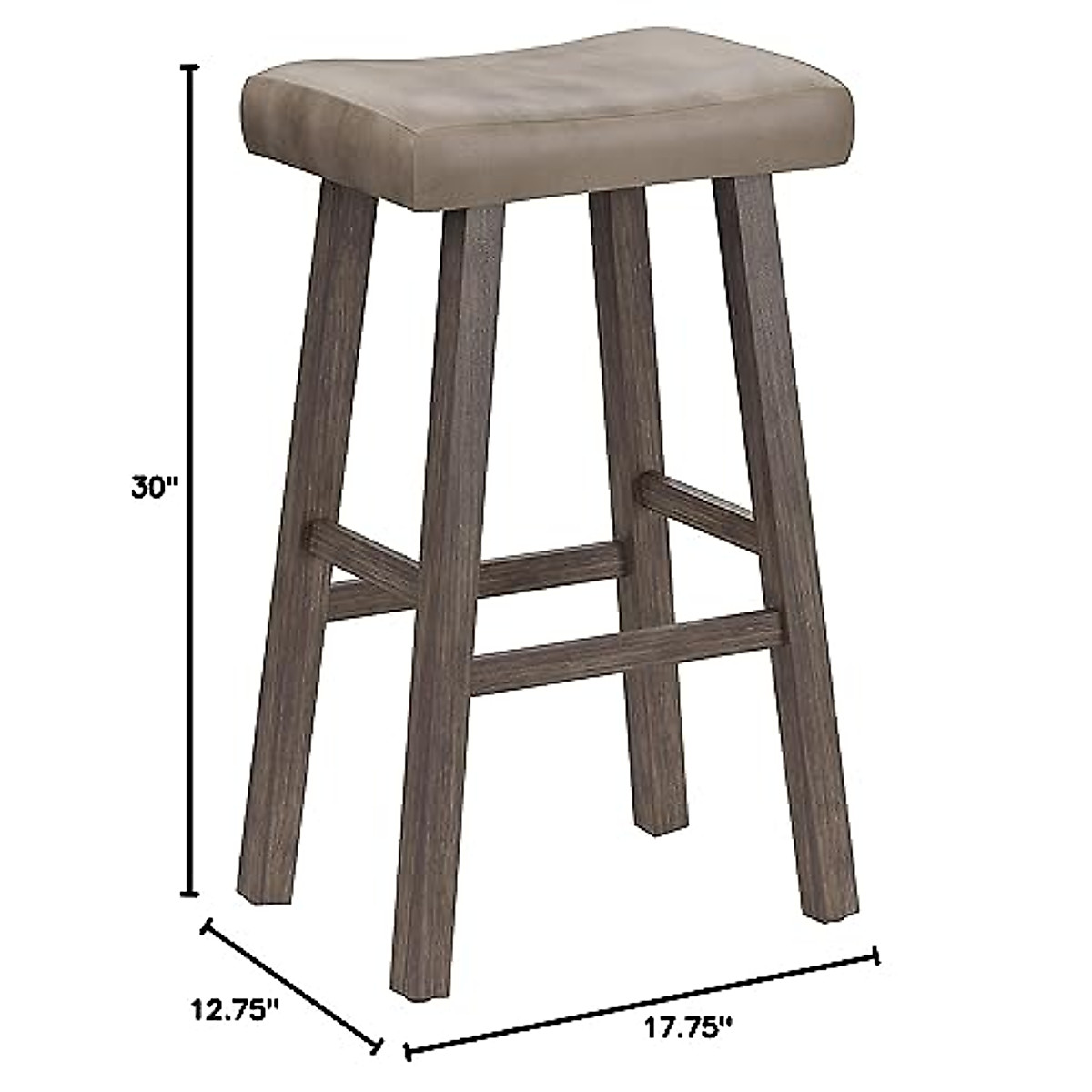 Hillsdale Furniture Saddle Backless, Rustic Gray Bar Stool