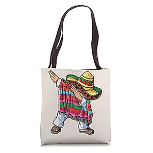 Dabbing Mexican Poncho Cinco de Mayo Boys Men Sombrero Dab Tote Bag