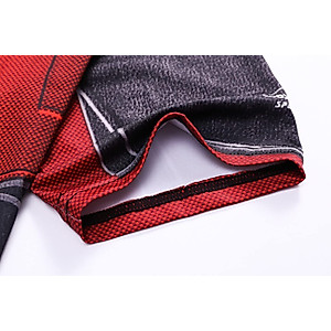 Red Plume Mens 3D Digital Printing Short Sleeve T-Shirt Outdoor Running Yoga Fitness Tight Shirt for Men Red B