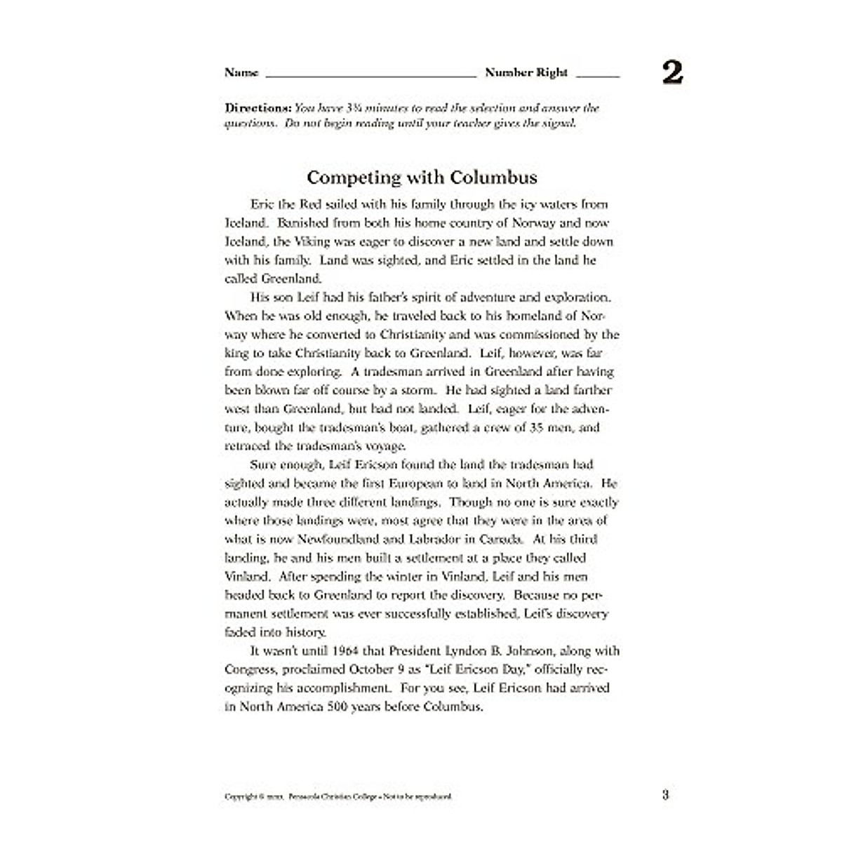 Read and Comprehend 6 Skill Sheets - Abeka 6th Grade 6 Reading Comprehension Student Activity Book