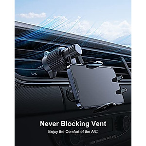 Rorhxia Car Vent Phone Mount, [Never Blocking Vent, Enjoy The Comfort of The A/C] Hands-Free Universal Extension Clip Air Vent Phone Holder Car Fit for All Phones iPhone Samsung More