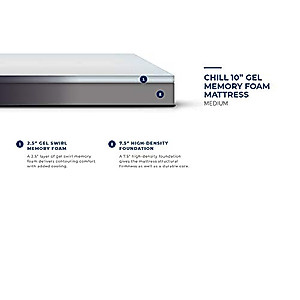 Dreamfoam Bedding Chill 10" Gel Memory Foam Mattress, Full- Made in Arizona