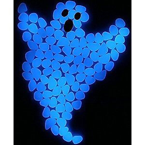 chic style 4.8Lbs 1000Pcs Glow in The Dark Stones Pebbles Blue