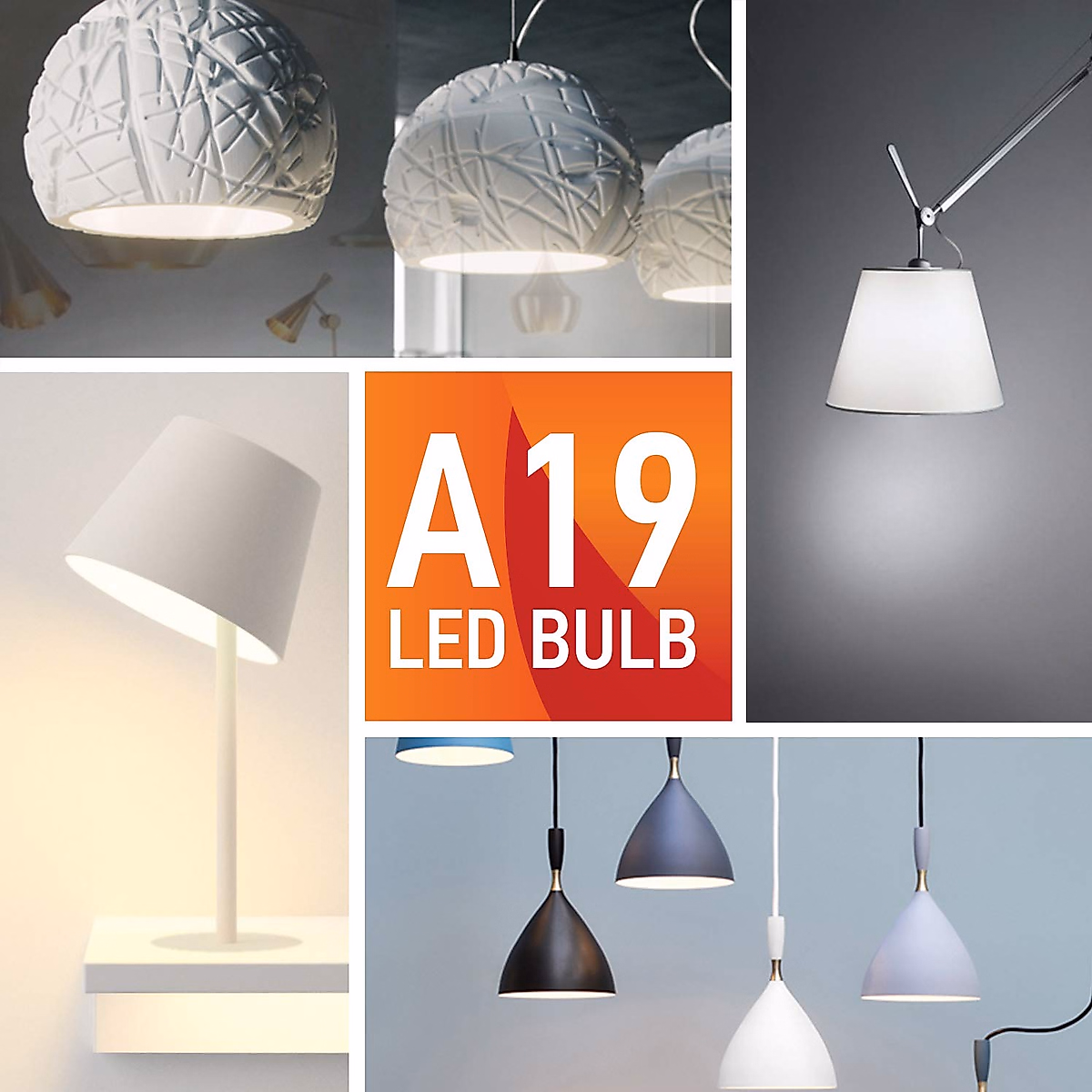 OSTWIN 9W LED Light Bulb 60 Watt, E26 Light Bulb, A19 3000k Warm White, 800 Lumens, CRI80 Daylight, Non-Dimmable, UL Listed 6 Pack