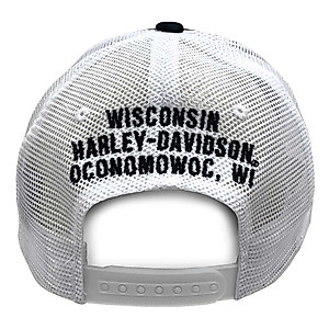 Harley-Davidson Men's Dark Grit H-D Snapback Colorblocked Mesh Trucker Hat