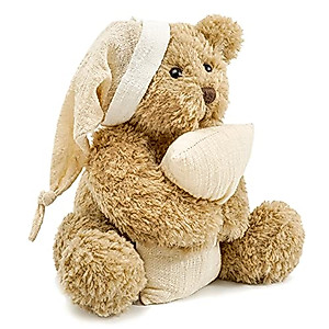 Nleio Teddy Bear Stuffed Animals, 11.7" Stuffed Bear Plush, Cute Stuffed Animal with Hat & Pillow, Small Teddy Bear for Kids Baby Girlfriend, Gifts for Valentine's Day/Birthday/Christmas