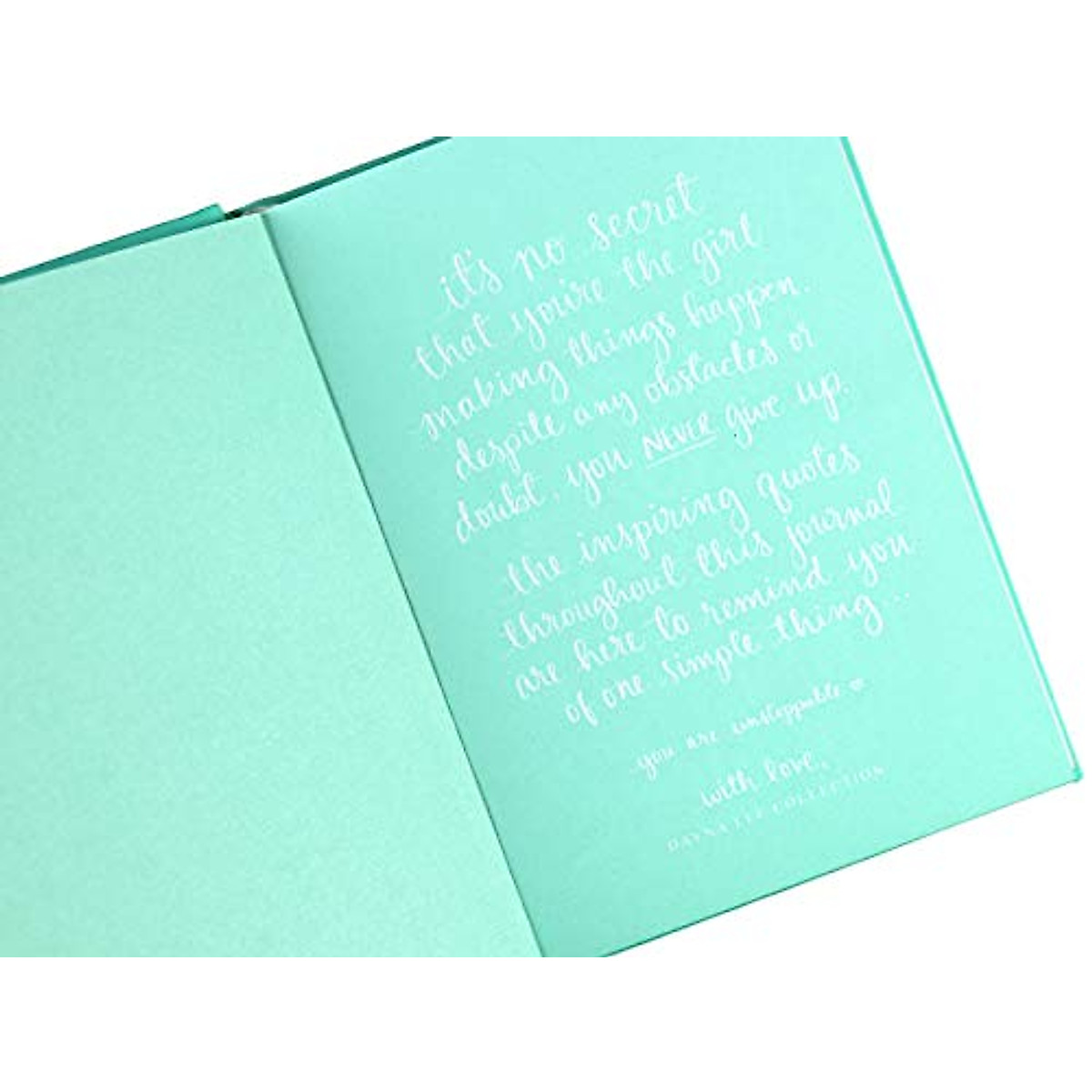 Eccolo Inspirational Quote Journal for Women, Hardcover Notebook, Faux Leather, Lay Flat Notebook, “She's Unstoppable”, Dayna Lee Collection (Mint, 5x7 Inches)