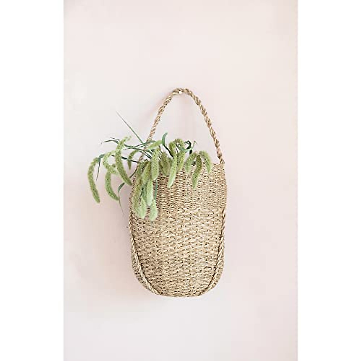 Creative Co-Op Hand-Woven Bankuan Bucket w/Handle, Natural Basket, 13" L x 13" W x 17" H