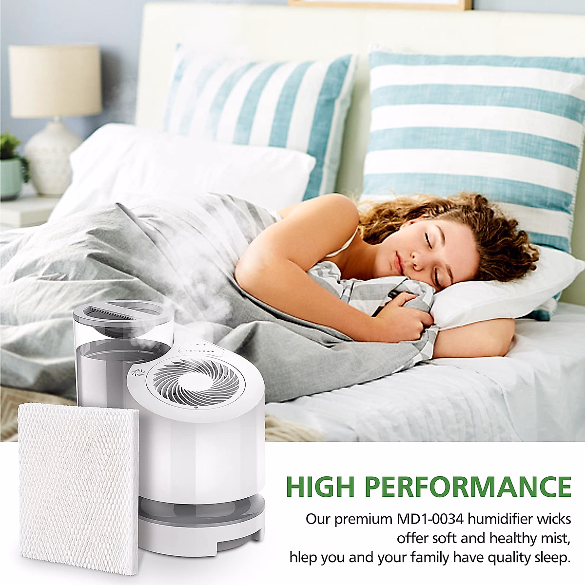 Cabiclean MD1-0034 Replacement Humidifier Wicks Filters Compatible with Vornado Evaporative Humidifier Model Evap40, Evap2, EV100, EV200, EVDC300, EVDC500, (4-Pack)