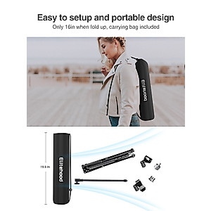 Elitehood Aluminum Foldable Microphone Stand, 82’’ Tall & Height Adjustable Mic Stand Boom, Microphone Tripod Stand with Mic Clip Holder for Singing, Performance, Karaoke, Speech, Stage and Outdoor