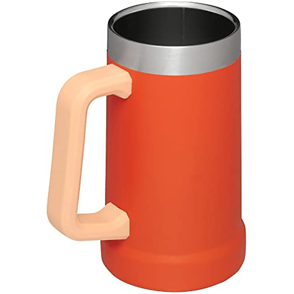 Stanley Adventure Big Grip Beer Stein, 24oz Stainless Steel Beer Mug, Double Wall Vacuum Insulation, Tigerlily