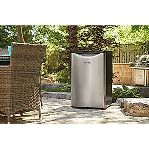 Danby DAR044A6BSLDBO 4.4 Cu.Ft. Outdoor Mini Fridge, IPX4-Rated Stainless Steel Look All Refrigerator for Patio, Cabana, Pool Bar, E-Star Rated, Spotless Steel