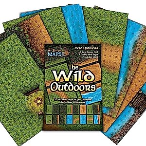 Arcknight The Wild Outdoors Roleplaying Battlemaps; 16 Modular RPG Maps in 8 Double-Sided Pages, 1" Square Grid, Modular & Versatile Design for Tabletop Gaming - for Dungeons & Dragons, Pathfinder