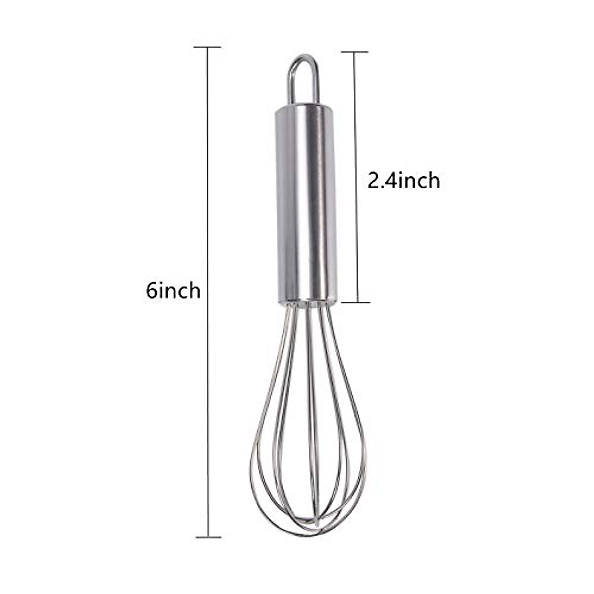 Huakai stainless steel small whisk for cheese, coffee, eggs, very handy (6 inches)