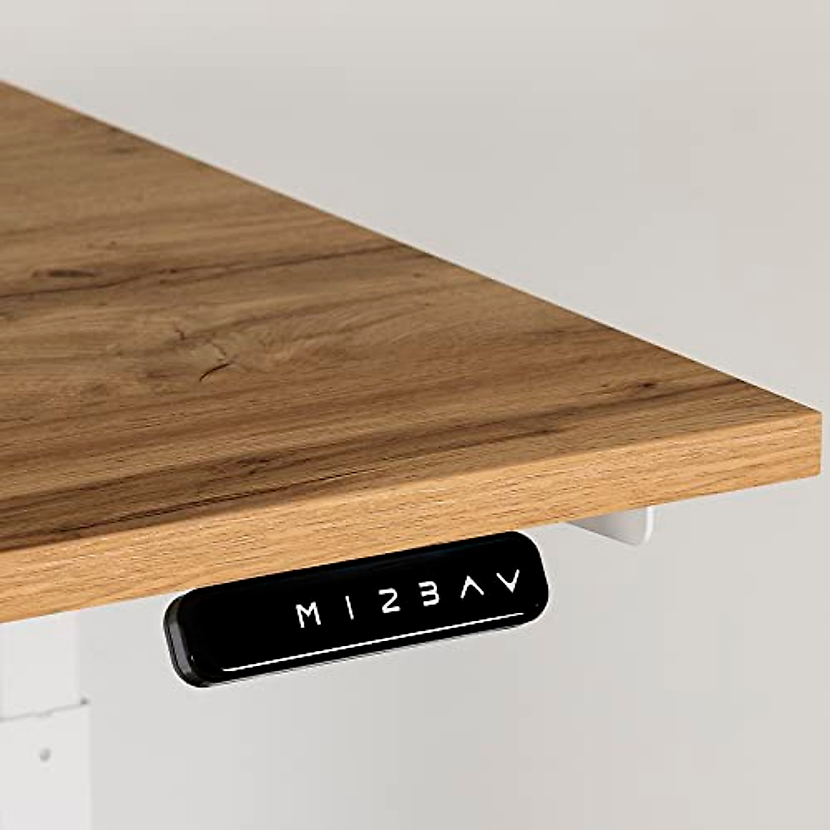 South Shore Ezra Adjustable Height Standing Desk, Nordik Oak and White