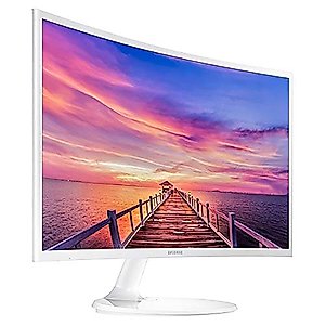 Samsung Curved 1920x1080 HDMI VGA Monitor, White, 27" (Renewed)