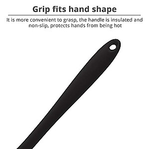 KUFUNG Silicone Ladle Spoon, Seamless & Nonstick Kitchen Soup Ladles, BPA-free & Heat resistant up to 480°F, Non-Stick Kitchen Cooking Utensils Baking Tool (Black)