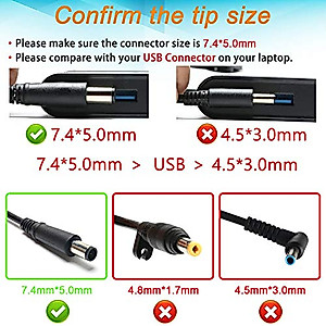 65W 18.5V 3.5A HP 2000 Laptop Charger Replacement for HP Pavilion DV7 DV6 G6 G7 DV5 DV4 DM4 G62 G72 AC Adapter Power Supply Cord