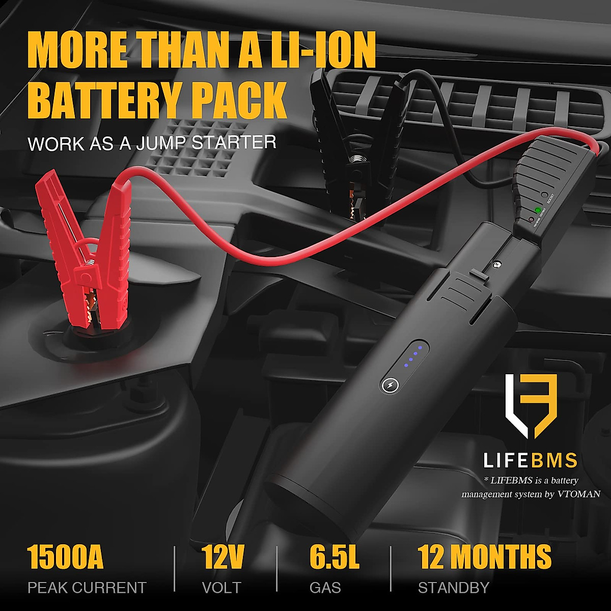 VTOMAN 1/2 Inch Car Impact Wrench, 516 FT-LBS Powerful Performance, Forward & Reverse, LED Light, Wide Application, 18-Month Warranty