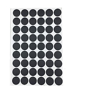HFBlins 10 Sheets Screw Hole Covers Stickers, PVC Material Self Adhesive Screw Covers Caps, 21mm Dustproof Sticker 54 pcs in 1 Sheet Wooden Furniture Accessories (Black)