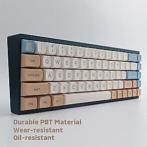 Hyekit PBT Keycaps 138 Keys Soy Milk Keycaps Dye-Sublimation Cute Keycaps XDA Profile Custom Keycaps for for Mac Windows PC Mechanical Keyboards
