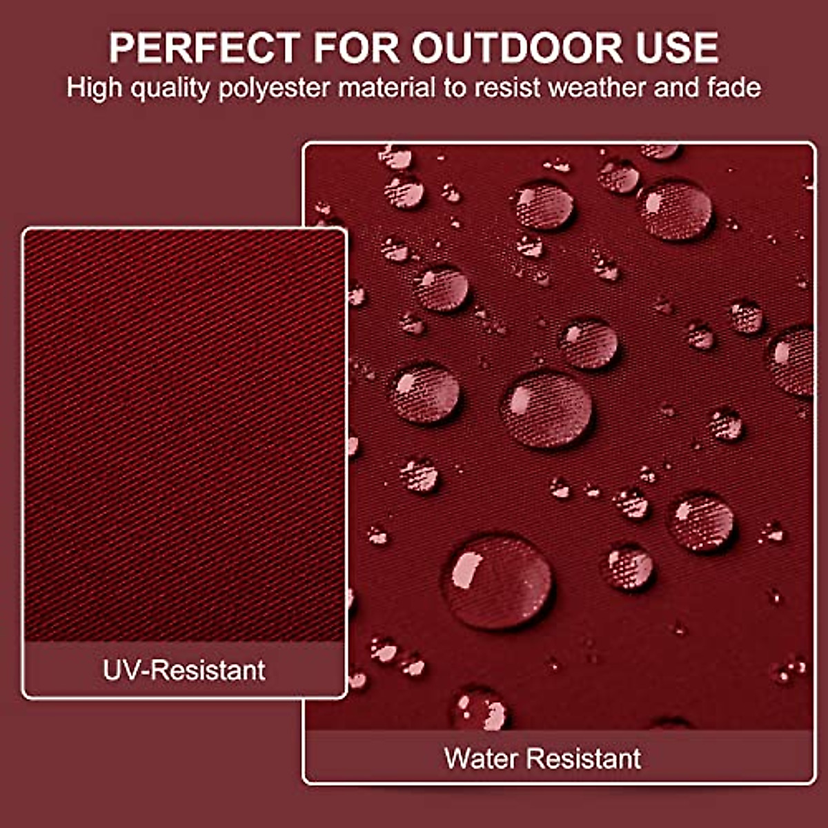 Wellsin Outdoor Chair Cushions for Patio Furniture - Patio Chair Cushions Set of 4 - Waterproof Round Corner Outdoor Seat Cushions 17"X16"X2", Burgundy
