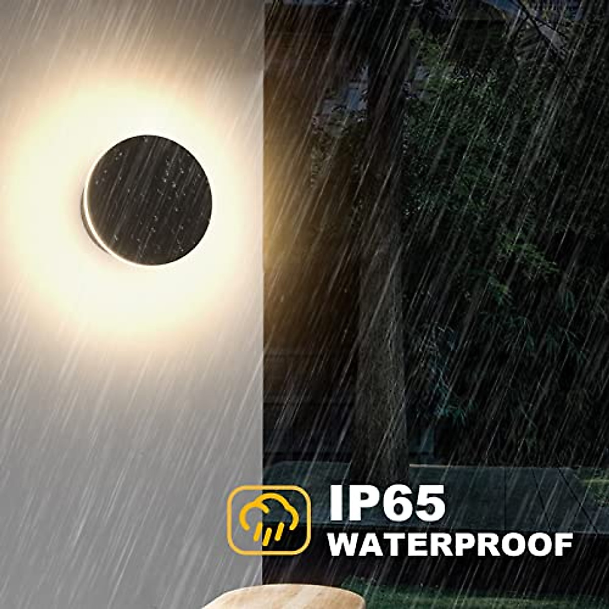 Aoceley 2 Packs LED Wall Light Outdoor Indoor Modern Wall Sconce Mini Wall Sconce Outdoor Wall Lights Aluminum Waterproof Black Wall Mount Light LED Wall Sconces Warm White 3000K (Round)