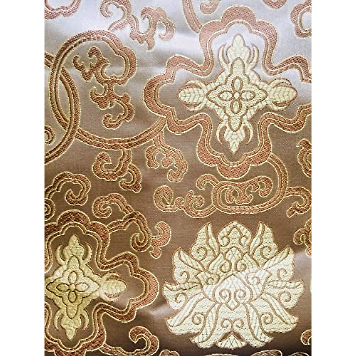 Adelaide Gold Chinese Brocade Satin Fabric by The Yard - 10058
