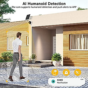 Security Camera Camera WiFi Solar Camera Outdoor Human Detection Security IP Camera Solar Panel Recharge Battery CCTV Video Surveillance Cameras Surveillance Camera with Spotlight ( Color : No Card ,