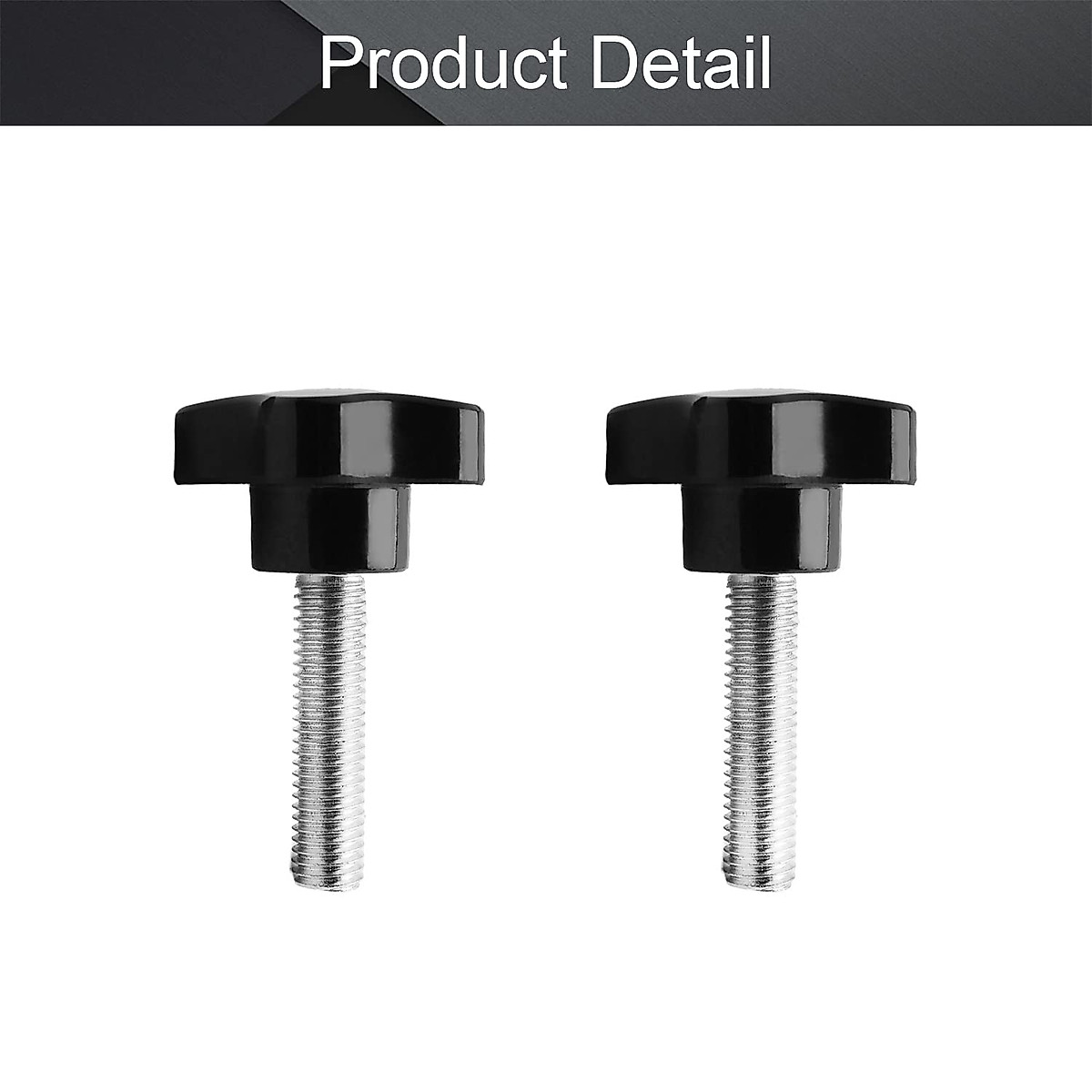 Othmro Black 12mm(M12) x 50mm Thread Replacement Star Hand Knob Tightening Screws 2Pcs